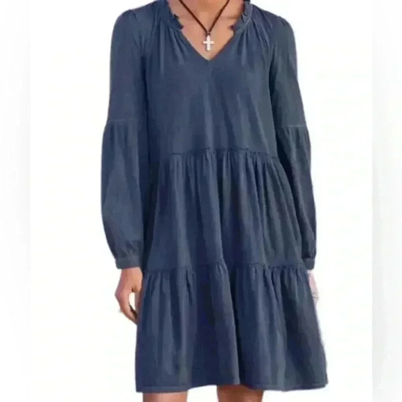 Sundance | Dresses | Sundance Catalog 0 Cotton Blue Iris Tiered Dress ...